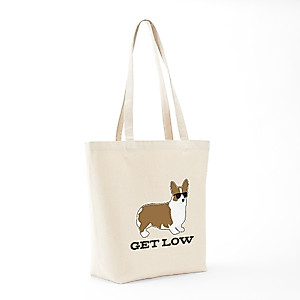 CafePress Get Low Corgi Tote Bag Canvas Tote Shopping Bag