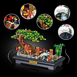 Cihely Bonsai Tree Building Blocks Kits 00902, Artificial Bonsai Building Project to Release Stress and Focus The Mind, for Birthday Christmas Gifts to Adults/Teens（Cherry Blossoms 1469PCS）