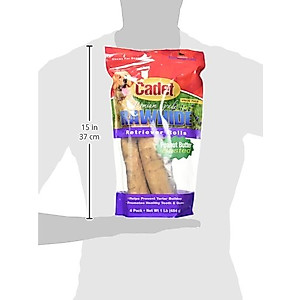 Cadet Premium Grade Beef Hide for Dogs, Long Lasting Rawhide Retriever Rolls, Single Ingredient Dog Chews, Peanut Butter Flavor, 10 Inch (4 Count)