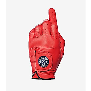 Asher Men's Premium RED Burst Golf Glove -- XL (goes on Left Hand)