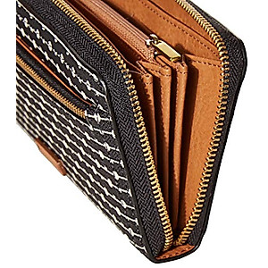 Fossil Women's Logan Leather RFID-Blocking Zip Around Clutch Wallet with Wristlet Strap