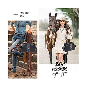 Montana West Handbag and Purse Concealed Carry Tote Bag for Women Leather Embroidered Western Design Satchel MW856G-8085WBR