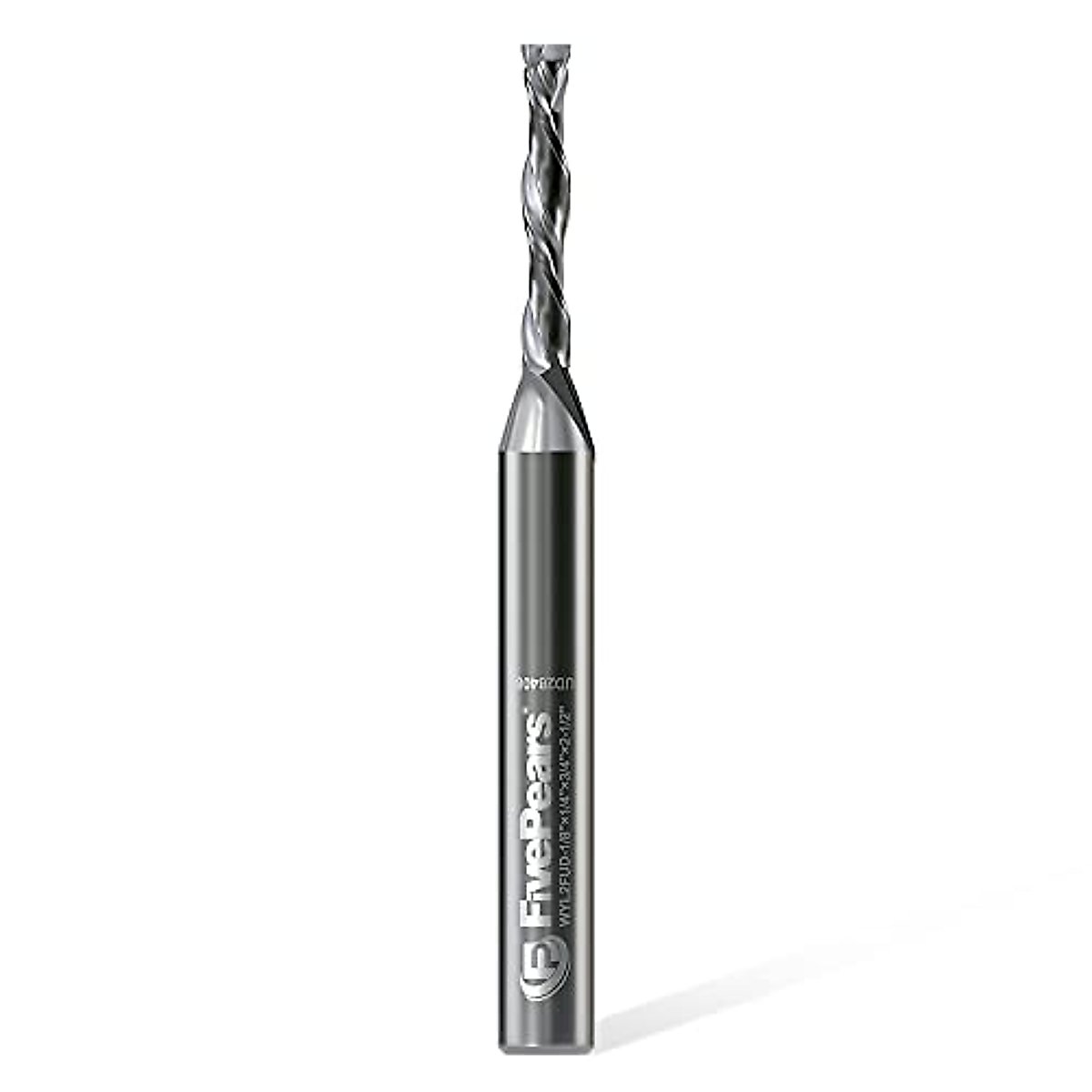 FivePears Up&Down Cut Compression Spiral Router Bit for CNC, 1/8 inch Cutting Diameter and 3/4 inch Cutting Length 1/4 in Shank Carbide End Mill Router Bit for Wood Carving Engraving Grinding Grooving