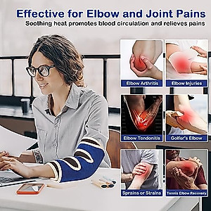 JOBYNA Heating Pad for Elbow Pain, Adjustable Tennis Elbow Pad for Men Women, 86℉-158℉ & Auto Shut Off, Heat Therapy for Golfer's Elbow, Bursitis, Sprains, Strains, Tendonitis, and Arthritis