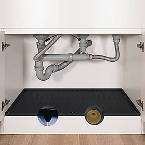 Under Sink Mat, 28" x 22" Under Sink Mats for Kitchen Waterproof, Flexible Silicone Under Kitchen Sink Liner Mat, Multipurpose Under Sink Drip Tray for Kitchen Bathroom Cabinet