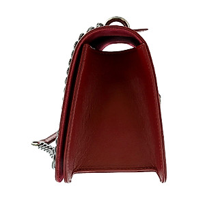 Pierre Cardin Burgundy Leather Small Structured Shoulder Bag for womens