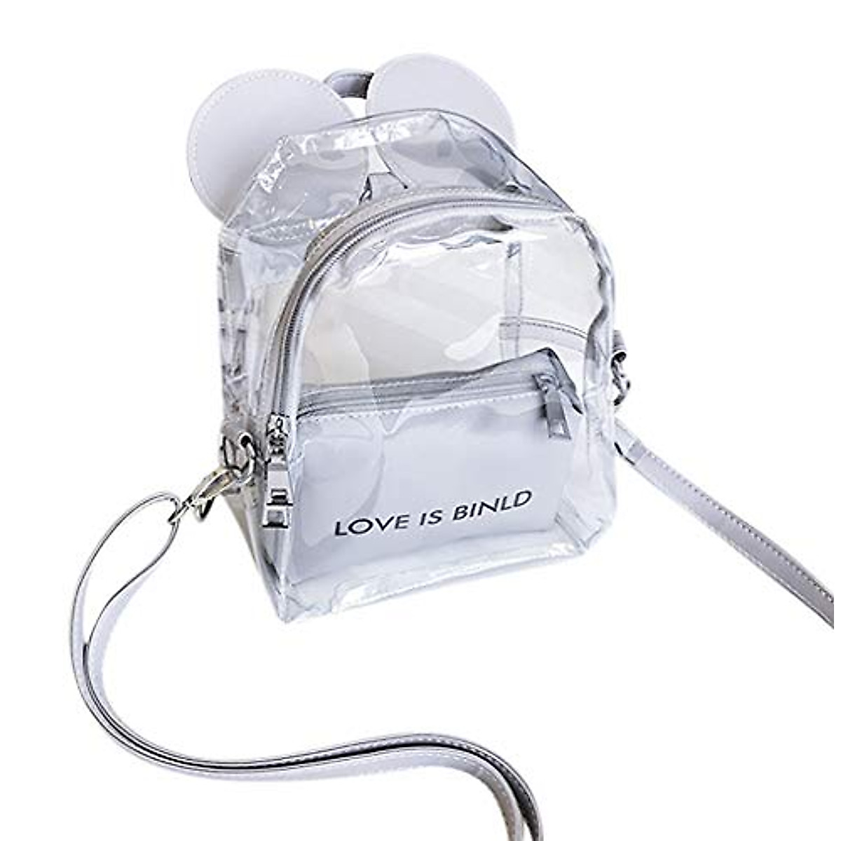MOSSTYUS Clear Casual Daypack Transparent Crossbody Shoulder Daypack Cosmetic Bag