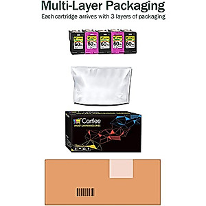 Cartlee Remanufactured Ink Cartridge 60XL 60 XL Replacement for HP Envy 100 110 120 Photosmart C4670 c4680 c4780 c4795 d110 Deskjet d2680 D2660 f2430 f4280 f4440 f4480 f4580 Printer (3 Black, 2 Color)