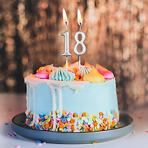 23rd & 32nd Birthday Candles, Silver Number 23 32 Candle for Cake, Happy Birthday Cake Topper Decoration for Birthday Anniversary Celebration Party Supplies