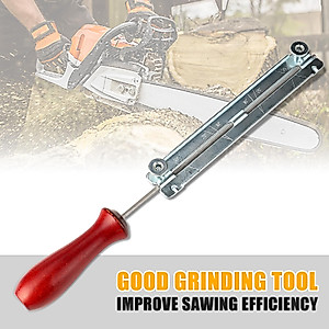 11PCS Universal Chainsaw Sharpener Tool, Chainsaw Chain Sharpening Kit with 4 Sizes Round File (5/32", 3/16", 13/64", 7/32"), Flat File, Handle, Filing Guide & Pouch