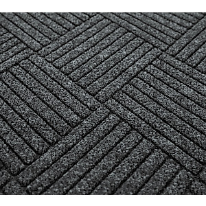 Guardian Floor Protection EGDFB030504 EcoGuard Diamond Indoor Wiper Floor Mat, Recycled Plactic and Rubber, 3" Length, 5' Width, Charcoal Black