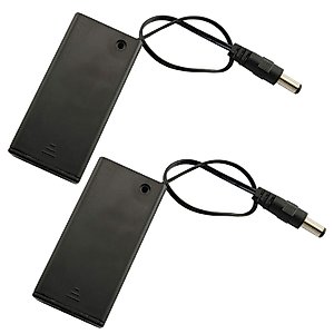 Tegg 2PCS 9V Battery Holder with ON/Off Switch and 5.5 x 2.1mm DC Plug Lead Wire for Arduino