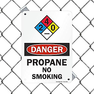 SmartSign "Danger - Propane, No Smoking" NFPA Sign | 7" x 10" Aluminum