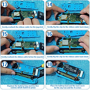 4-Pack 3D Replacement Gamepad Joystick Analog Thumb Stick with 4 Covers 4 Screws for Nintendo Switch Joy Con Controller Accessories