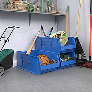 Akro-Mils 30293 Super-Size AkroBin Heavy Duty Stackable Storage Bin Plastic Container, (30-Inch L x 16-Inch W x 11-Inch H), Yellow, (1-Pack)