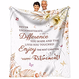 Dfaqehk Retirement Gifts for Women or Men 2023, Retired Gifts for Women, Best Retirement Gift Throw Blanket 60 x 50 Inch, Going Away Gift, Goodbye Gifts, Leaving Gifts for Coworkers Friends