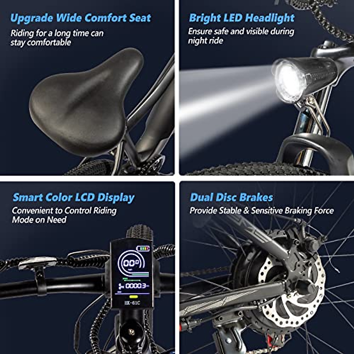 PEXMOR Electric Bike for Adults, 750W BAFANG Motor Ebike 32MPH Adult Electric Bicycle 48V 14AH LG Battery, 27.5" Electric Mountain Bike 7 Speed Gears Lockable Fork City Commuter E-Bike,UL Certified