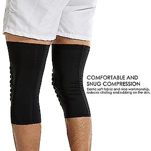 HiRui Knee Pads for Kids Youth Adult, Basketball Baseball Knee Brace Anti-slip Compression Knee Sleeves, Collision Avoidance Kneepad Knee Support for Volleyball Football Cycling Wrestling, Lightweight (Medium, Black)