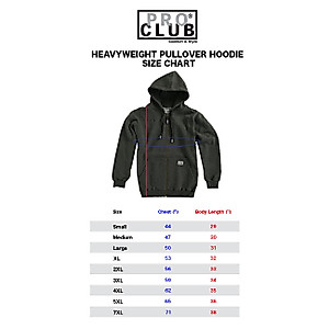 Pro Club Men's Heavyweight Full Zip Fleece Hoodie, Heather Gray, Large