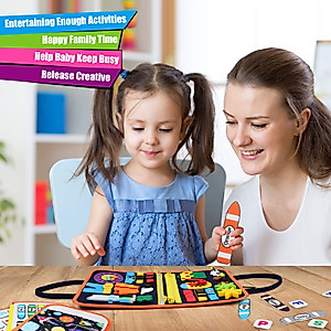 Toddler Busy Board, Montessori Busy Board for Toddlers 3+ Years Old, Sensory Activity Board for Fine Motor Skills, Sensory Board Toys for Toddlers, Educational Preschool Toys for Girls Boys Gift