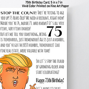GIFTSFARM Funny 75th Birthday Card, 75 Birthday Card for Women or Men, Birthday Card Decoration Gifts for Him or Her Turning 75 Years Old (5 x 7 Inch Birthday Card with Kraft Envelope)