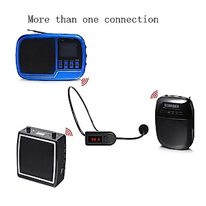 TiKeDa Wireless FM Condenser Microphone Headset, Hands-Free with Rechargeable Battery, Megaphone Mic for Voice Amplifier, Church, Tour Guide Salesman Teachers Conference Road Trips and Karaoke