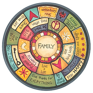 DEMDACO Family Values Love Kind Peace Multicolored 18 x 18 Wood Composite Lazy Susan