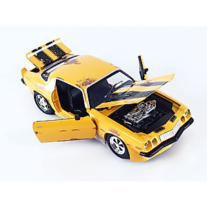 Transformers 1:24 1977 Chevy Camaro Bumblebee Die-cast Car with Coin, Toys for Kids and Adults