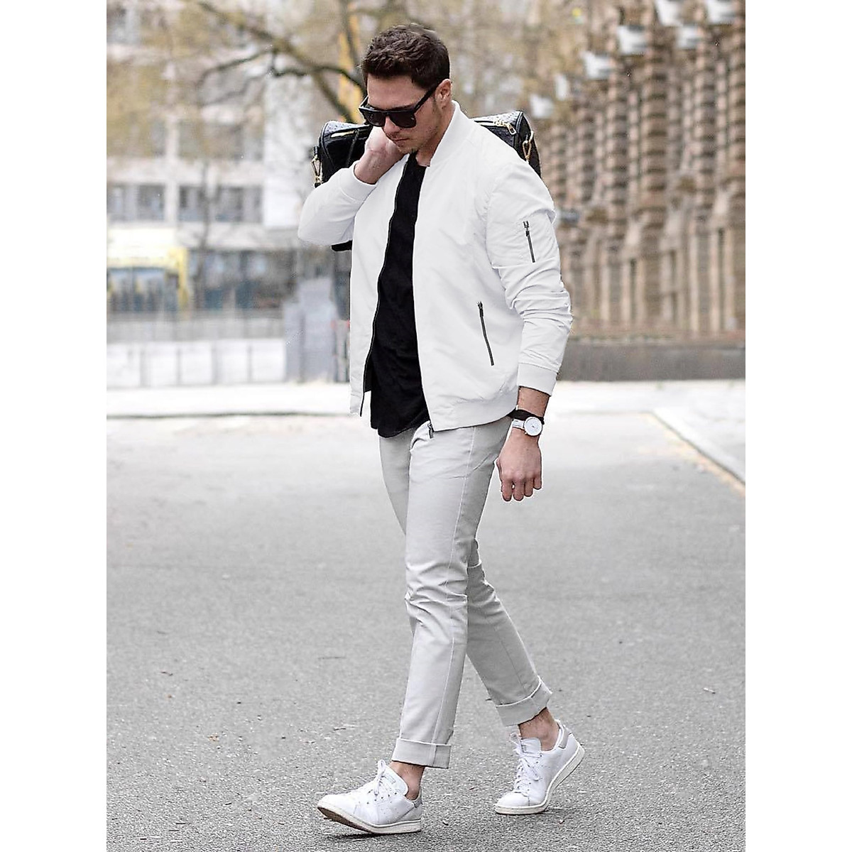 TACVASEN Bomber Jacket Men Varsity Jacket for Men Jackets for Mens Lightweight Bomber Jackets for Men Light Windbreaker Jackets Light Windproof Jacket