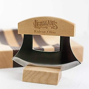 Lehman's ULU Crescent Rocker Knife, 6 inch Curved Stainless Steel Blade Chops and Minces Salad, Fruit, Vegetables and Herbs