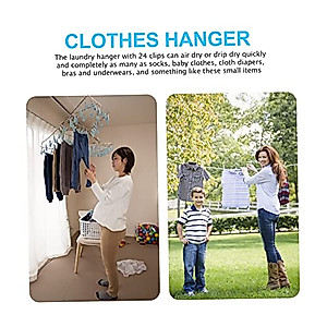 CAXUSD 1pc Drying Rack Metal Clothes Hanger Foldable Laundry Rack Stainless Steel Clips Clothes Drying Hanger Sock Hangers with Clips Drying Clip Hanger Balcony Drying Rack Socks Clips