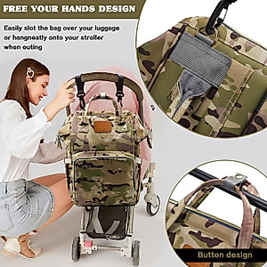 Limhoo Diaper Bag Backpack for Men Dad, Waterproof Large Canvas Camo Nappy Bags, Baby Care Bag (Camo)