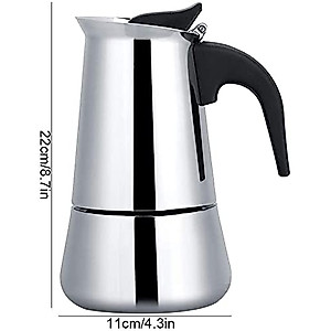 Stainless Steel Stovetop Espreeso Machine 9cup/450ml Coffee Maker Moka Pot Espresso Maker Italian Espresso Coffee Maker for Induction and Gasstove Electric Percolator Coffee Pot Espresso Pot