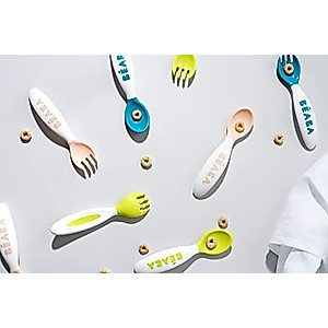 BEABA Toddler Self Feeding Cutlery And Utensils, Baby Spoons and Forks , Baby Essentials, 10 Pack, Assorted