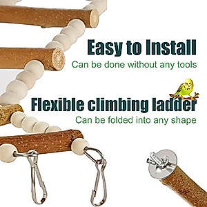 Luonfels Bird Perches Apple Wood Large Parrot Perch, 18" Ladder for Birds Cages Parakeet Conure Cockatiel Toys Accessories Pack of 4