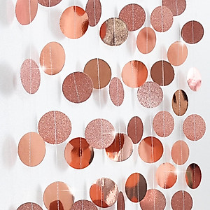 TONIFUL 4Pcs Gold Silver Party Decoration Circle Dot Star Garland Banner Bright Paper Streamer Hanging Decorations Glitter Star Bunting Banner Backdrop for Engagement Wedding Christmas Birthday