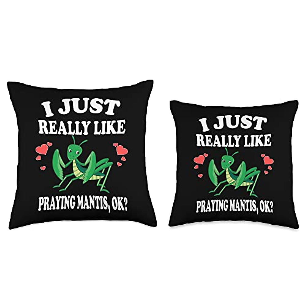 Praying Mantis I Just Really Like Ok Throw Pillow, 16x16, Multicolor