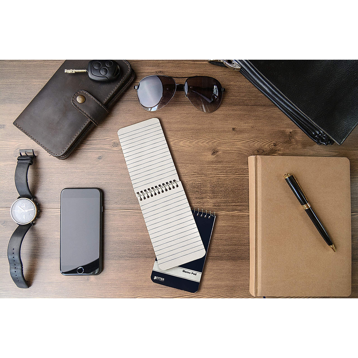 Spiral Memo Pads, 24 Pack, 3 x 5 inches, 60 Sheets, College Rule, by Better Office Products, Assorted Solid Colors, 24 Pack