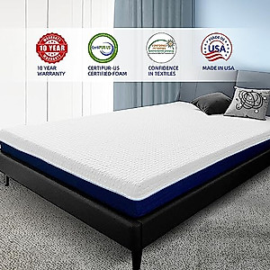 Gelsea Cooling Gel Memory Foam Mattress Made in USA,Hybrid Mattress with Breathable Cover,Bed in a Box,Pressure Relieving,CertiPUR-US Certified (6 Inch, Twin XL)