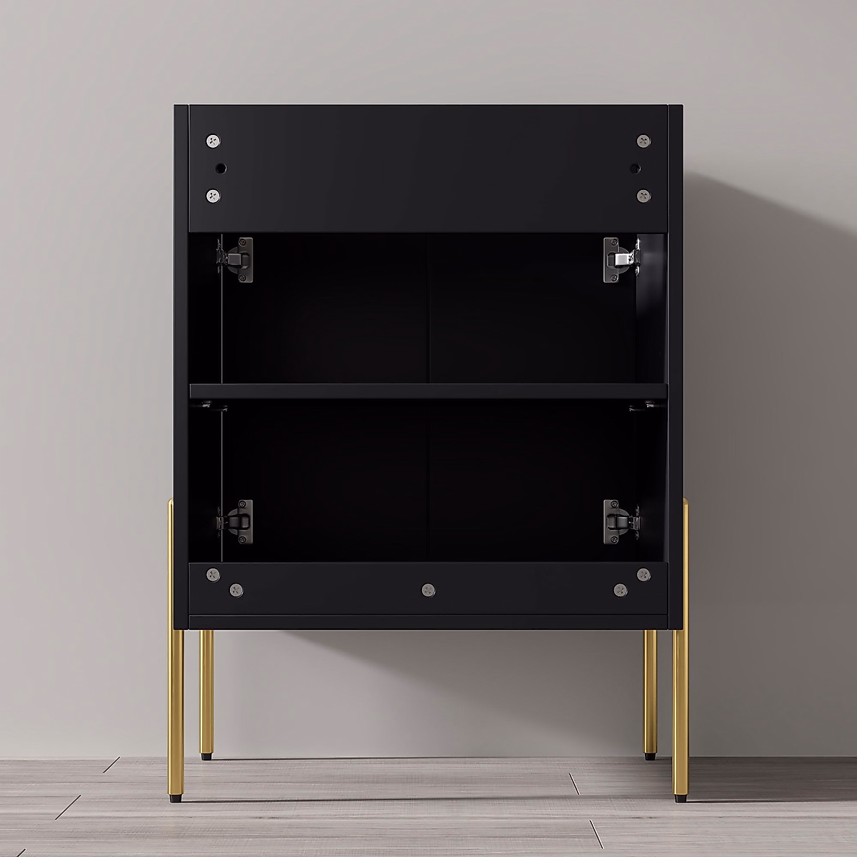 Dowell 24" Inch Charcoal Bathroom Vanity with Ceramic Sink Combo, Modern Bathroom Cabinet with Soft-Close Door, Freestanding Single Bathroom Vanity Set - 002 Series [Assembly Required]