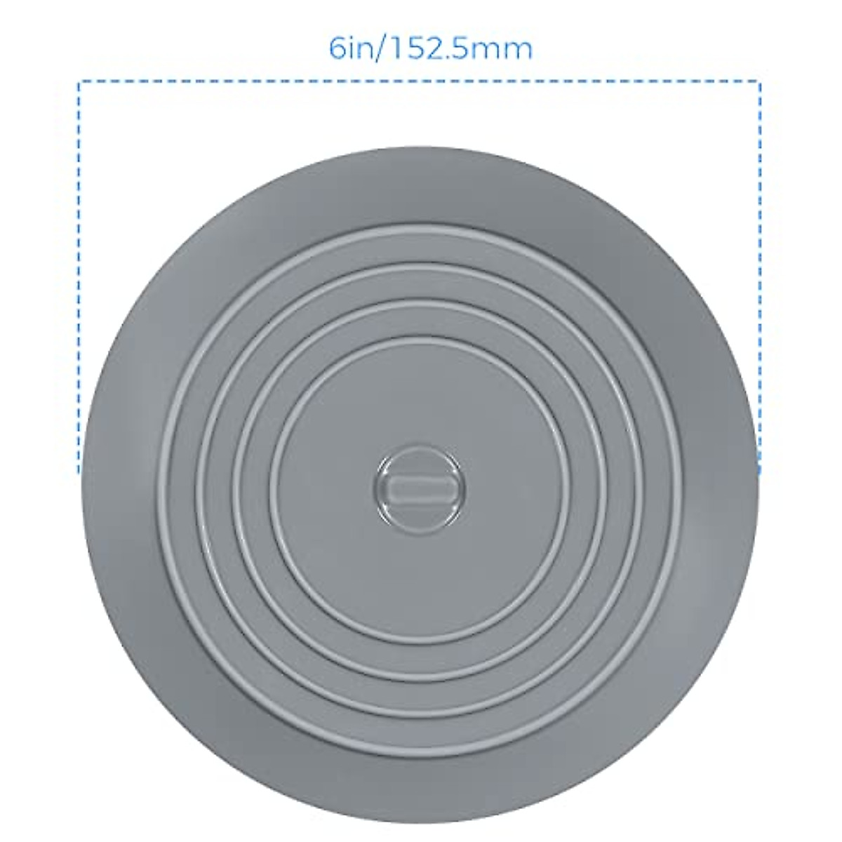 (2 Pack) Silicone Tub Stopper, Premium Bathtub Drain Stopper, One of The Best Sealing Sink Stopper, Upgraded Drain Plug for Kitchens, Bathrooms and Laundries (6 inches) (White&Grey)