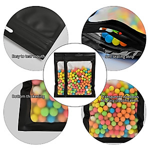 100 Pack Smell Proof Bags, Odorless Mylar Bags with clear Window Heat Seal Pouch Food Safe Storage Aluminum Foil