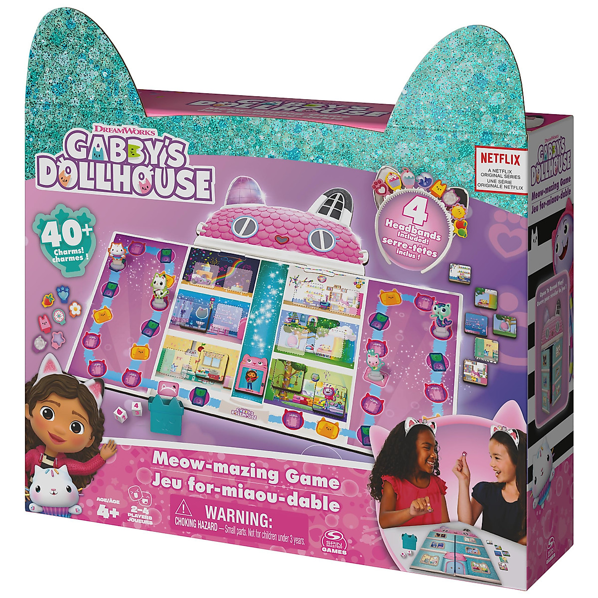 Spin Master Games, Gabby’s Dollhouse, Meow-Mazing Board Game, Board Game for Kids, Family Games, Preschool Game for Families & Kids Ages 4+