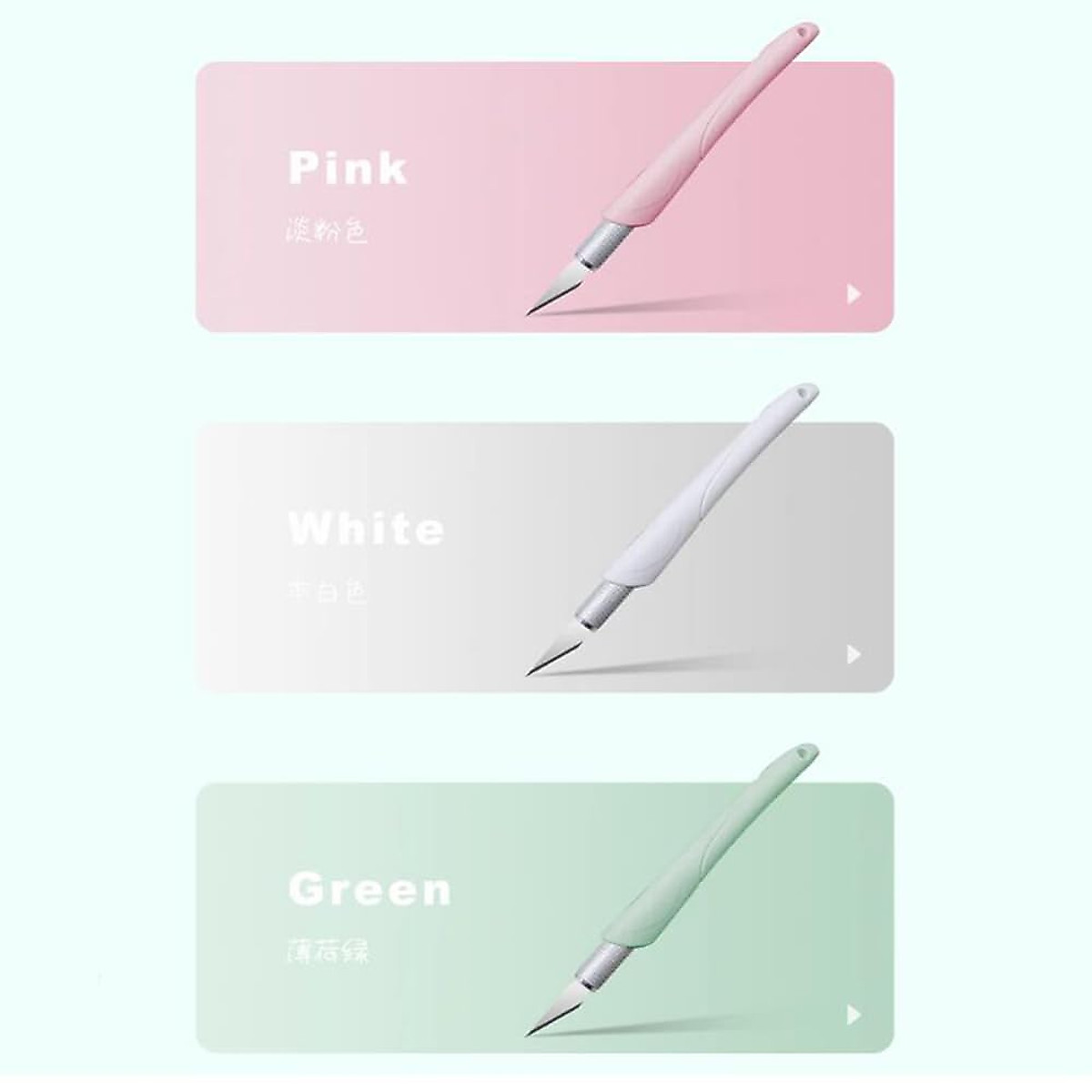 Craft Hobby Knife Exacto Knife with 10 Pcs Stainless Steel Blade Kit for DIY Art Work Cutting, Hobby, Stencil, Scrapbooking-11pack (Pink knife)