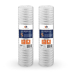 Aquaboon 1 Micron 20" x 4.5" String Wound Sediment Water Filter Cartridge | Whole House Sediment Filtration | Compatible with PC40-20, WP1BB20P, 355222-45, WPP-45200-01, WPP-45200-01, 84650, 2-Pack