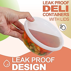 RAIHOMKIT 48 Pack Food Storage Containers with Lids,8 oz Deli Containers,8oz Plastic Containers,Deli Food Storage Containers with Airtight Lids,Meal Prep Containers,BPA Free,Microwave/Freezer Safe