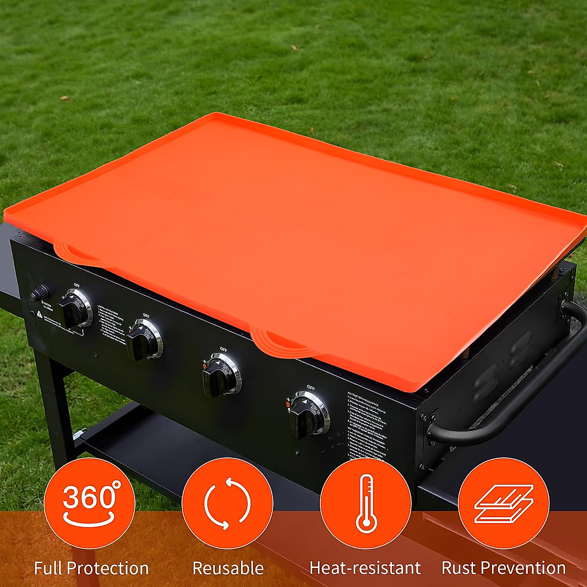 28" Silicone Griddle Mat for Blackstone, Heavy-Duty Food Grade Blackstone Griddle Cover, Silicone Protective Mat Cover for Dirt Rust Insect, Blackstone Griddle Accessories