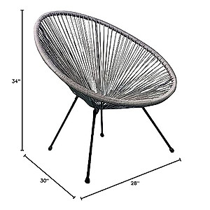 Kingmys Acapulco Woven Lounge Chair for Indoor and Outdoor Use (1PC Gray)