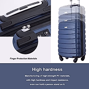 Travelhouse Luggage Sets, Expandable Hardside Suitcases 24in/28in, Carry on 20in,3 Piece Set Travel Luggages Clearance with Double Spinner Wheels TSA Lock Lightweight (Blue)