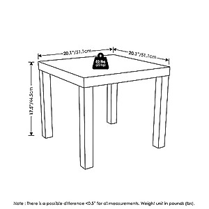 Furinno Classic Homey Square Parsons Side End Table, Set of 2, Black